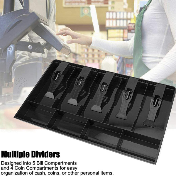 Large Cabinet Cash Drawer Register Insert Money Tray 5 Bills 4 Coins ...
