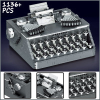 New Typewriter Building Blocks Retro Typewriter Model Assembly Toys DIY ...