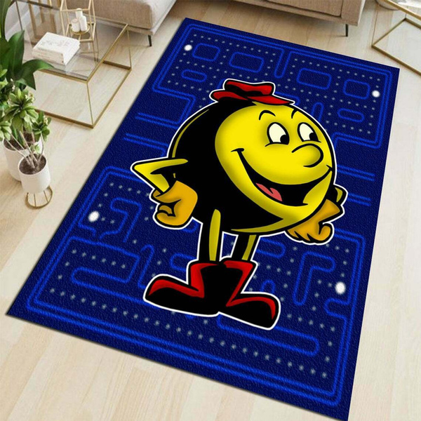 Ms Pac Man Rug Video Game Art Retro Gaming Game Room Carpet | Wish