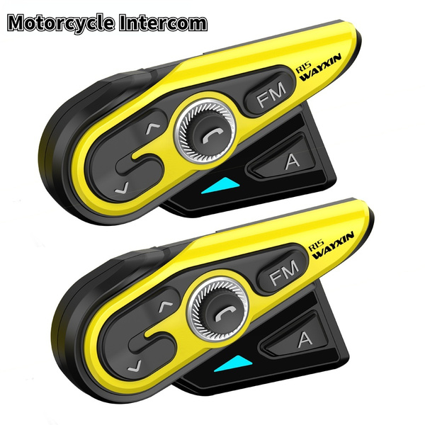 2PCS Motorcycle Bluetooth Intercom Moto Helmet Headsets Support 2 ...