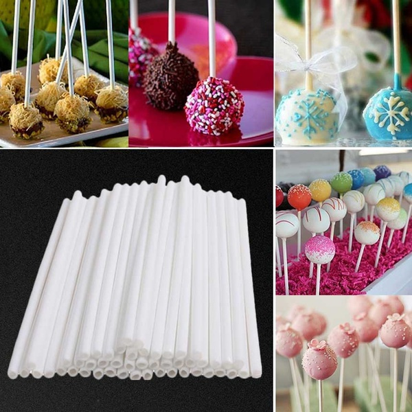 100Pcs 75mm Pop Sucker Sticks Cake Plastic Lolly Lollipop Candy ...