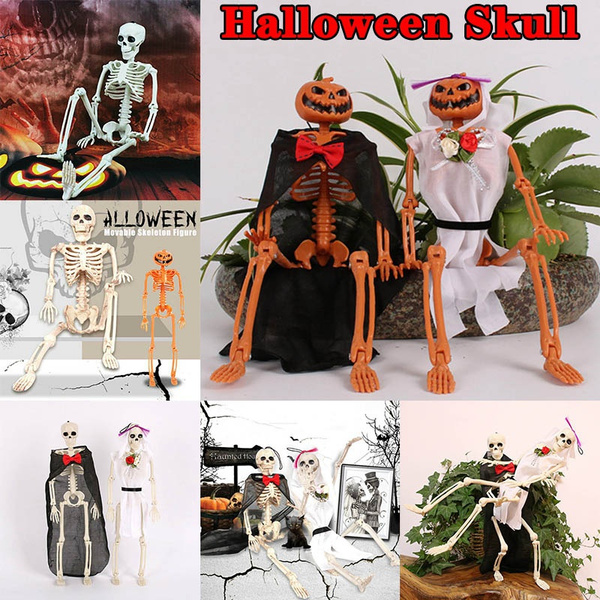 Halloween Decorations Posable Skeleton Halloween Decor Scary Man ...