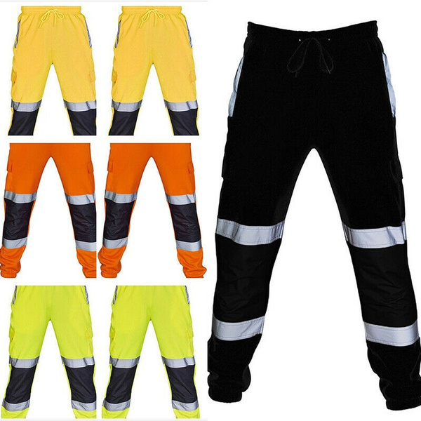 New Mens Safety Sweat Pants Work Fleece Bottoms Jogging Trouser Joggers ...