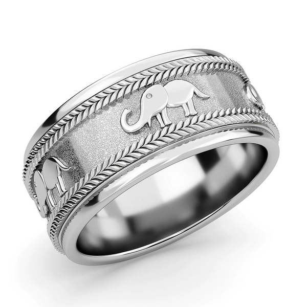 925 Sterling Silver Elephant Spinner Ring Bridal Wedding Anniversary ...