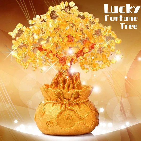Feng Shui Citrine Money Tree Natural Crystal Bonsai Money Tree Lucky ...