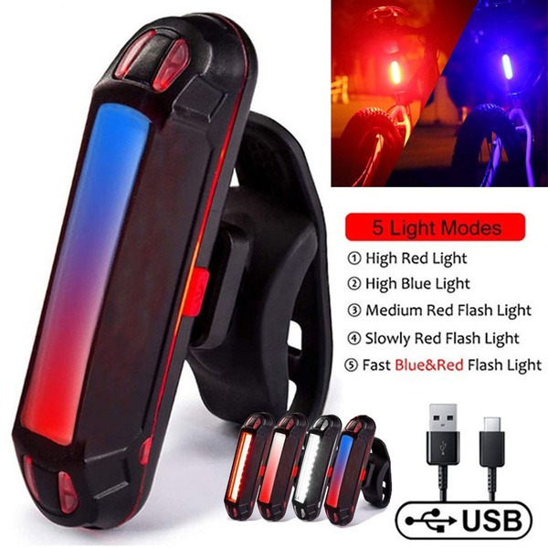 1PC 5 Modes Bike Tail Light Waterproof USB Rechargeable Taillight LED ...