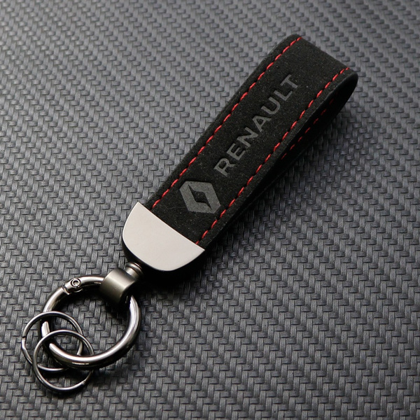 Fashion Car Logo 3D Metal Key Rings Alcantara Key Chain for Renault ...