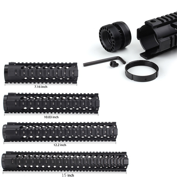Tactical 4"7" 10" 12" 15" Free Float Quad Picatinny Rail Handguard On ...