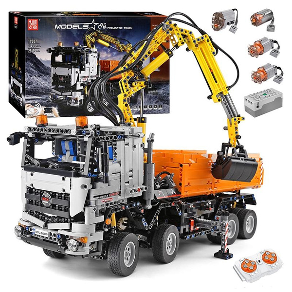 MOULD KING 19007 Technical Pneumatic Truck Set The Arocs 3245 RC Car ...