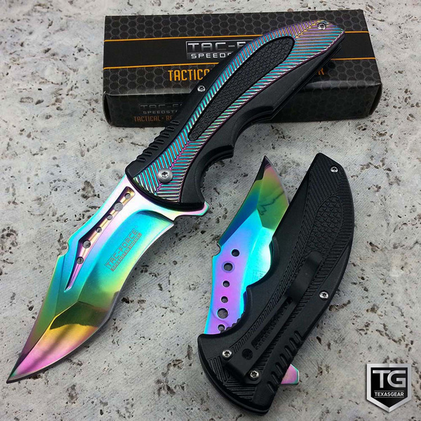 USA Seller USA Stock 8" Tactical RAINBOW Titanium Recurve Spring ...