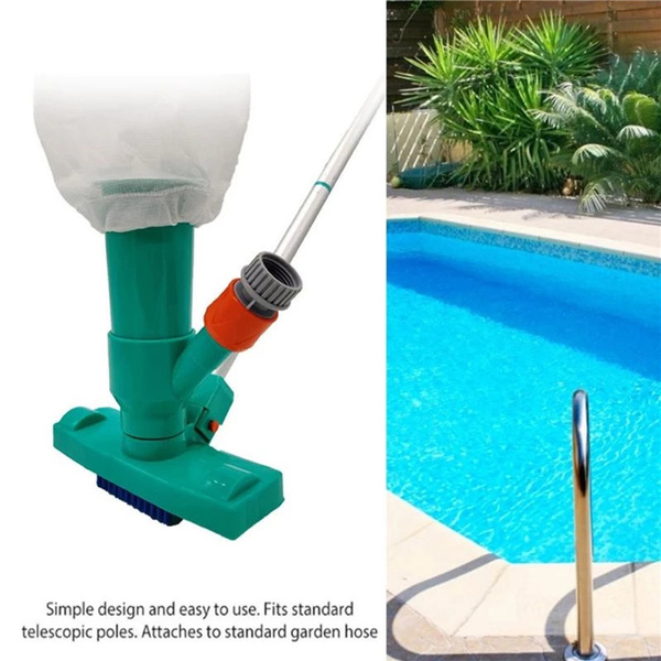 Portable Swimming Pool Fish Leaf Net Set Suction Head Vacuum Water Jet ...