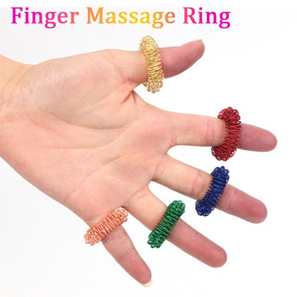 New Multicolor Massage Rings Spiky Sensory Finger Exercise Ring Hand ...