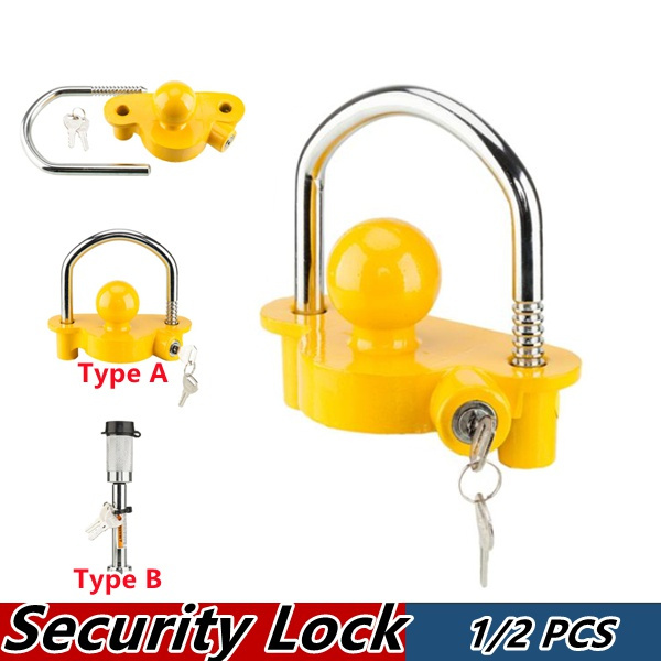 Trailer Anti-Theft Device Universal Coupler Security Lock For 1-7/8", 2 ...