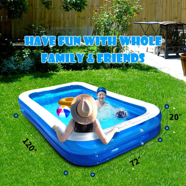 Inflatable Swimming Pool, Family Full-Sized Above Ground Swimming Pools ...