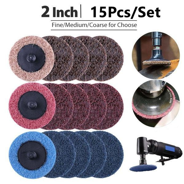 15PCS 2-Inch Fine/Medium/Coarse Assorted Roll Lock Sanding Discs ...