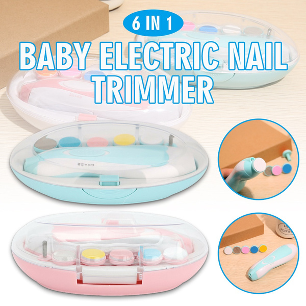 6 In 1 Electric Baby Fingernail Nail Toe File Trimmer Toddler Toe Care ...