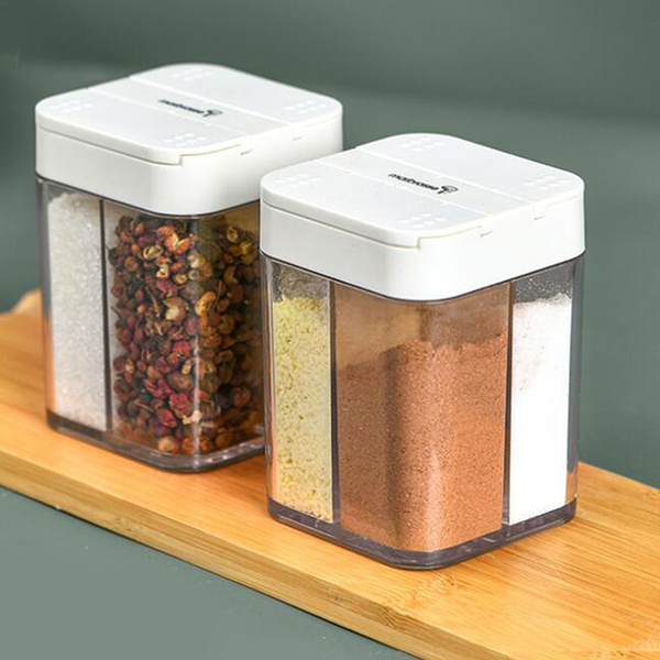 Clear Plastic Condiment Box Spice Shaker Pepper Salt Condiment Bottle ...