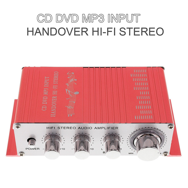 12V 5A Handover Hi-Fi Car Stereo Amplifier Support CD / DVD / MP3 Input(Color: Red) | Wish