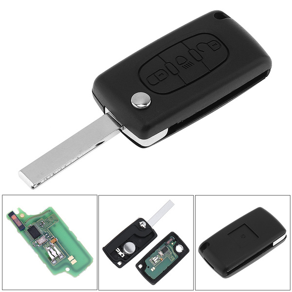 433MHz 3 Buttons Keyless Uncut Flip Remote Key Fob with Light Button ...