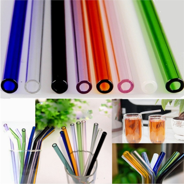 8mm Pyrex Reusable Drinking Glass Straws Eco Friendly High Borosilicate Glass Straw For Smoothie
