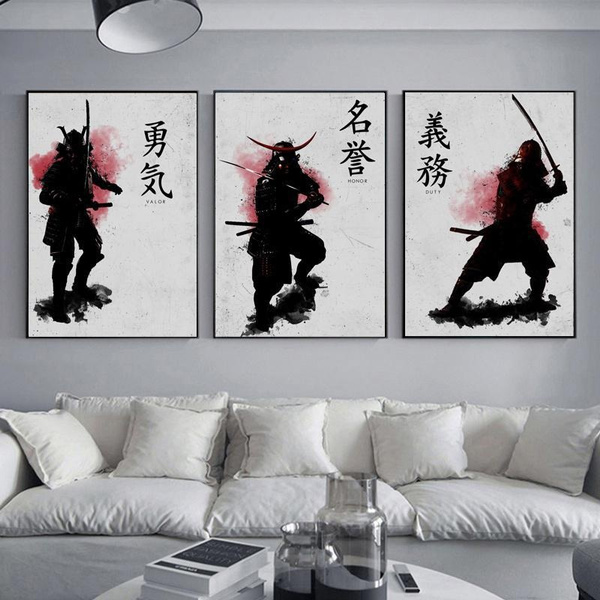 Traditional Japanese Bushido Samurai Wall Murals Canvas Painting ...