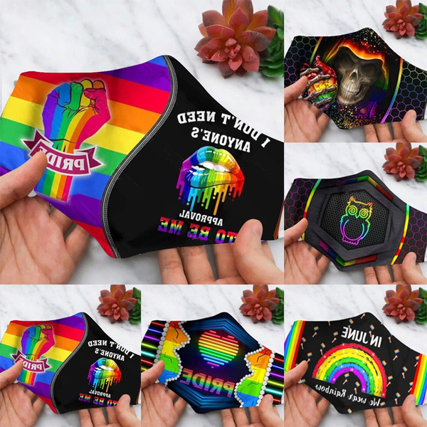 Personalize In June We Wear Rainbow Face Mask, LGBT Face Mask, Rainbow ...