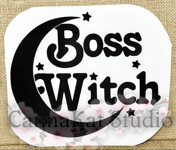Set of 2 Boss Witch Decal Sticker Witchy Pagan Spiritual Moon Stars Vinyl Decal Sticker | Wish