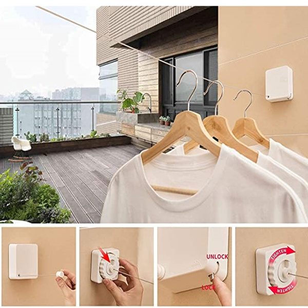 Indoor Invisible Retractable Clothes Rack Toilet Bathroom Clothes Line ...