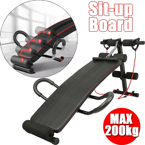 Max Load 200kg Adjustable Sit Up Bench Flat Training Exercise Crunch ...