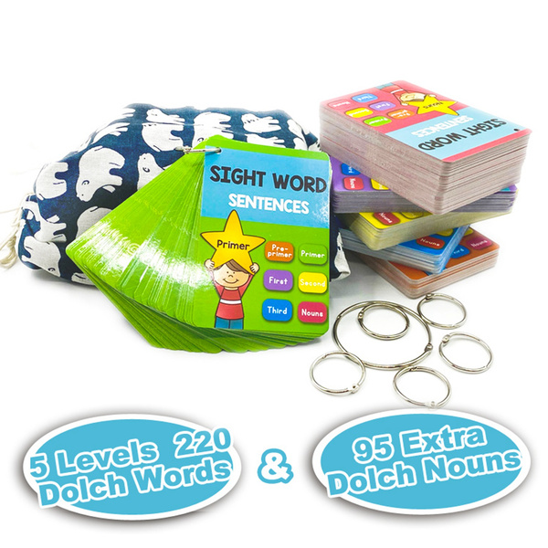 315Pcs Dolch High Frequency Sight Words Sentence Kids Flash Cards ...