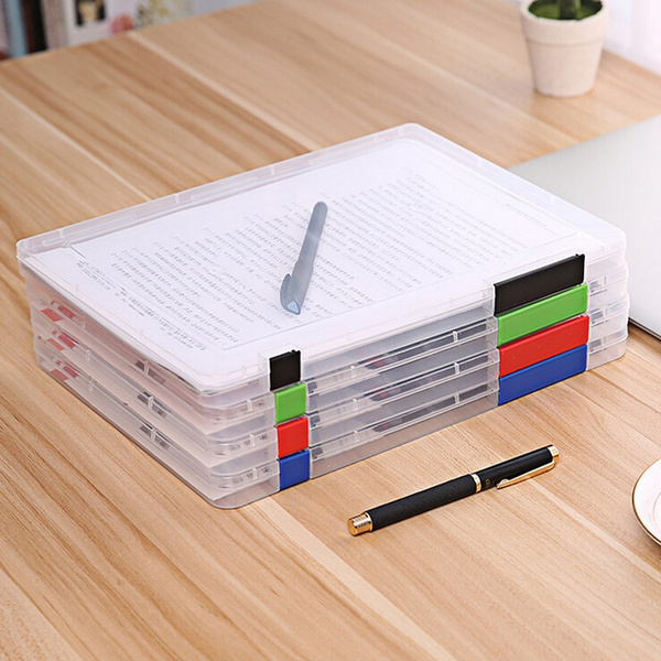 A4 Transparent Storage Box Clear Plastic Document Paper Filling Case ...