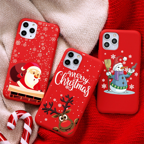 Christmas Cute Phone Case For iPhone 11 12 Pro Max Mini 7 8 6 6S Plus X ...