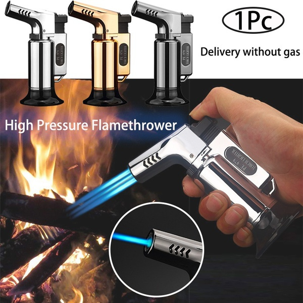 Triple high pressure flame jet flame thrower adjustable roast barbecue ...