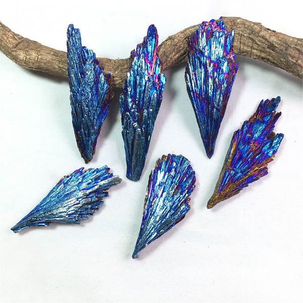 Black Tourmaline Peacock Feather Electroplated Crystal Ore Healing ...
