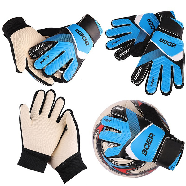 Kids Full Finger Goalie Gloves Boys Girls Rubber Anti Slip Wrist Wrap ...