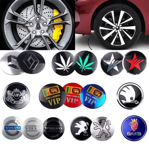 4Pcs/set Car Logo Wheel Center Hub Cap Stickers Decals Universal For ...
