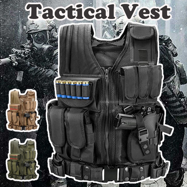 New Tactical Vest Multi-pocket SWAT Army CS Hunting Vest Camping Hiking ...