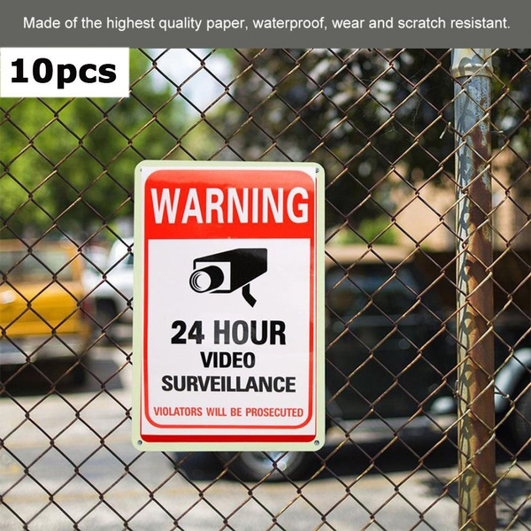 Practical PVC 24 Hour Monitor Camera Video Surveillance Warning Signs ...