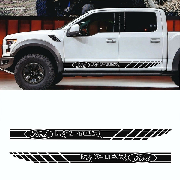 2PCS Ford Raptor F150 Racing Stripes Graphics Vinyl Decal Sticker Logo ...