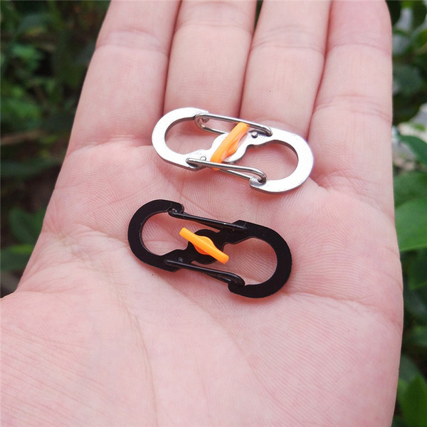 2/5 pieces of outdoor camping carabiner key buckle with lock 8-shaped S ...
