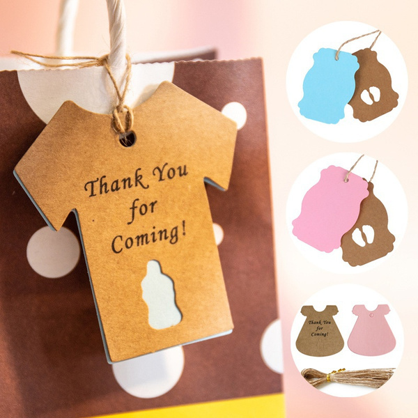 50 Sets Baby Shower Tag Labels with Rope Thank You for Coming Tags ...