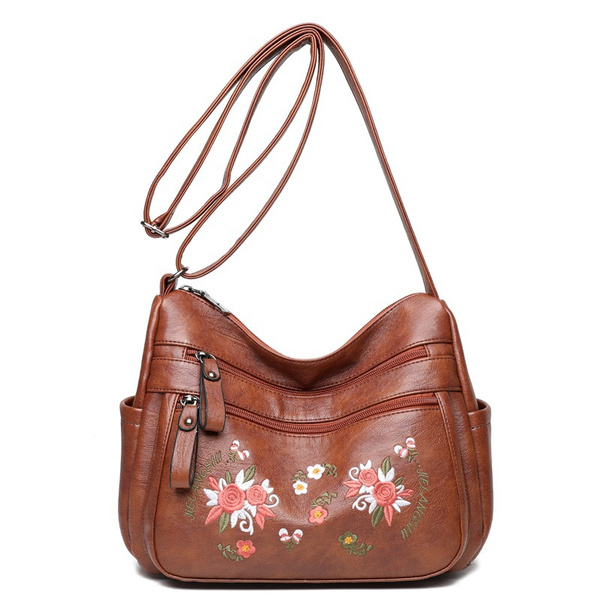 Embroidered Crossbody Bags For Women Print Pocketbooks Soft Purses and ...