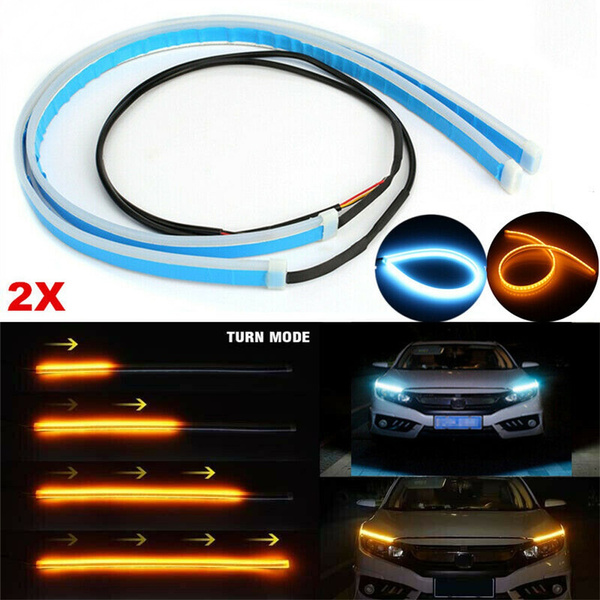 2 x LED Strip Turn Signal Switchback Indicator Daytime Running Light ...