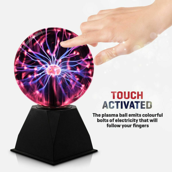 Plasma Ball Globe Light Glowing Table Lamp Sound Touch Activated Disco ...
