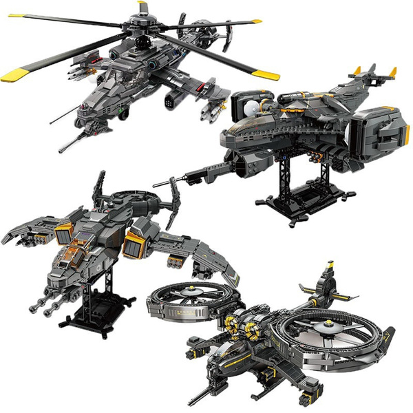 Space War Shadow Fire Wolf Titan Helicopter Phantom Aircraft Block Set ...
