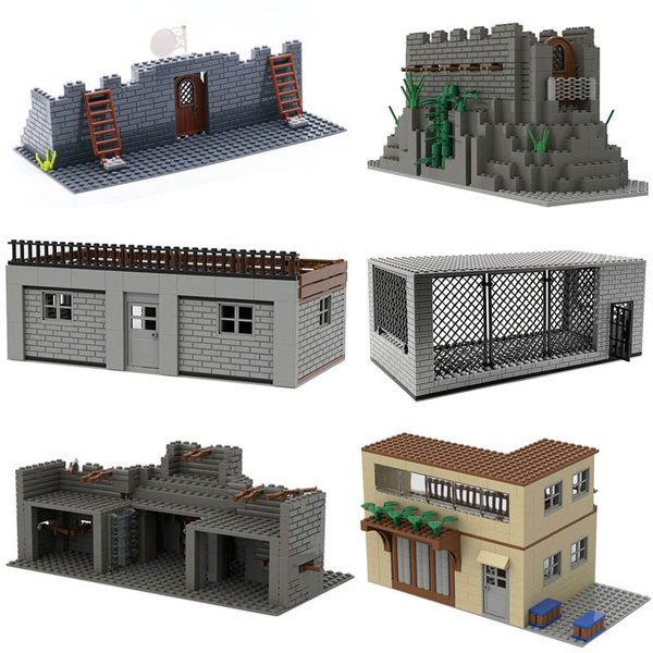 MOC Military Prison Castle Building Block City Bricks Assembly Model ...
