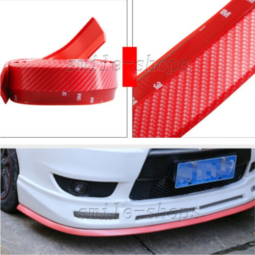 Universal Red Carbon Fiber Front Bumper Lip Splitter Chin Spoiler Body ...