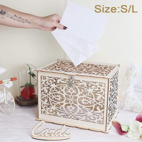 10 Styles Rustic Wooden Wedding Card Box Wedding Money Box DIY Card Box ...