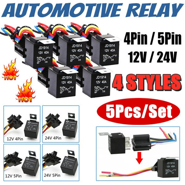 Waterproof Automotive Relay 12V 24V 4pin 5pin 4P 5P 40A Car Relay with ...