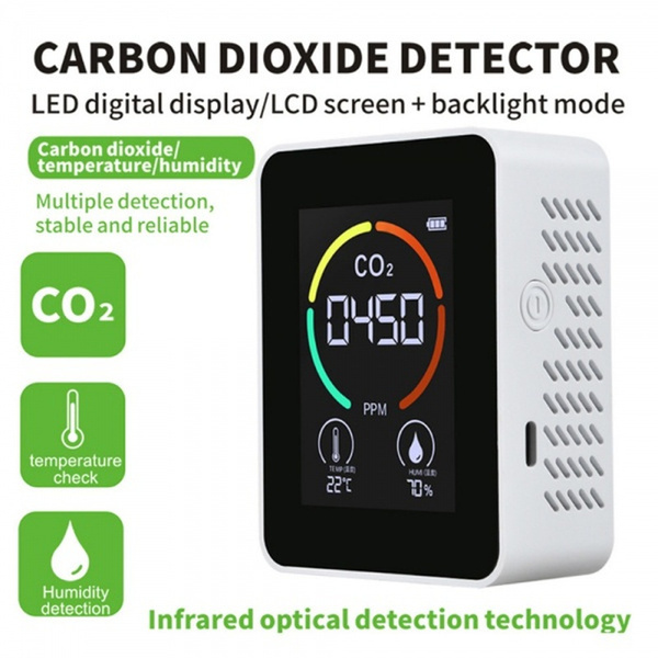 5 in 1 Portable CO2 Meter Temperature Humidity Sensor Tester Air ...